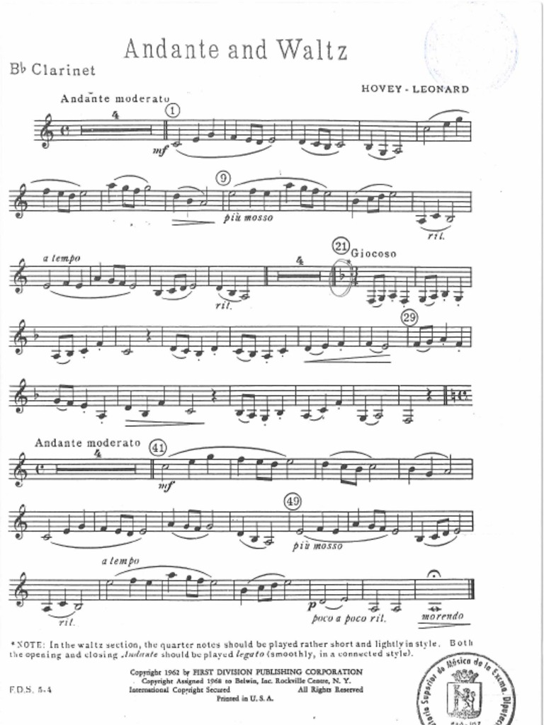 Andante and Waltz (Hovey-Leonard) | PDF