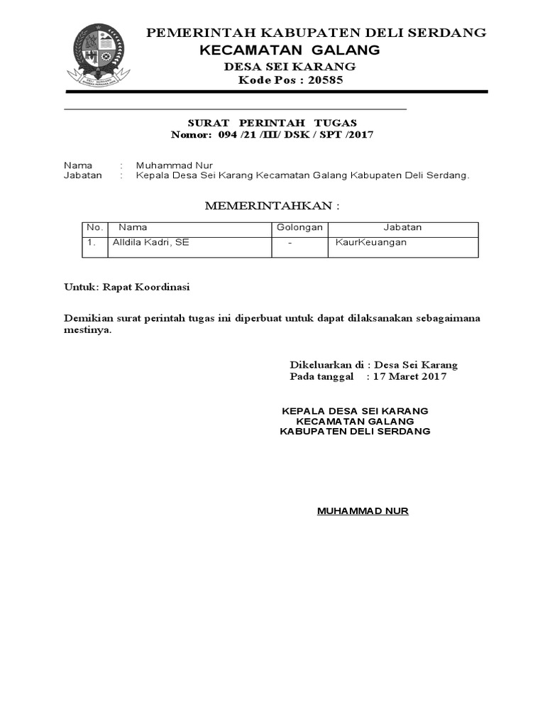 SPPD Perangkat Desa | PDF