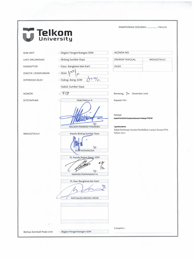 FSDP Tabel Perkiraan Kuota Pendidikan Lanjut Dosen TPA 2017 | PDF
