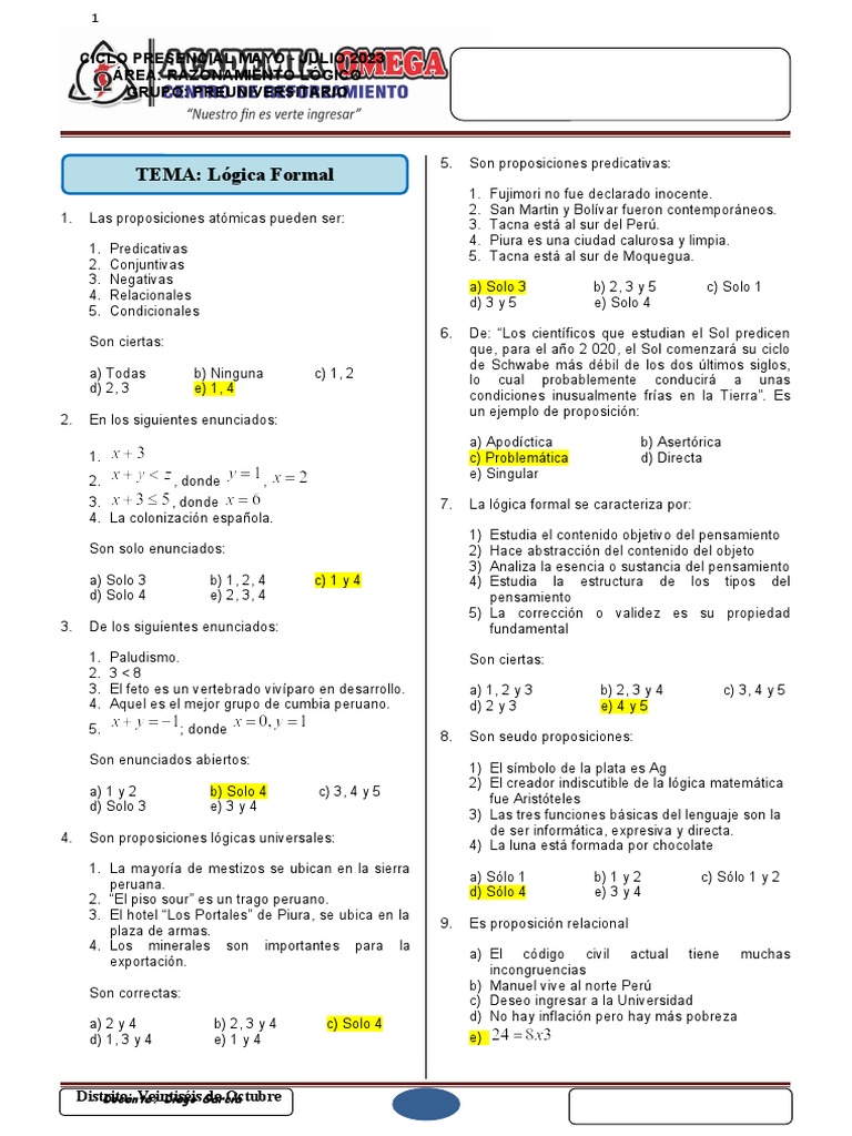 Clase 1 - Lógica Formal | PDF | Proposición | Lógica