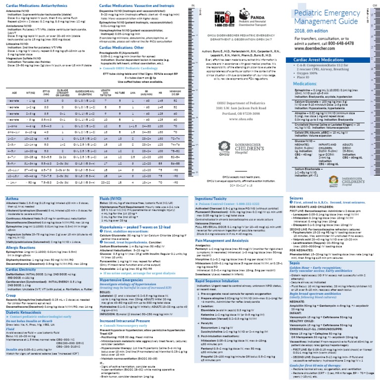 Pediatric Emergency Pocket Guide | PDF | Pharmacology | Drugs
