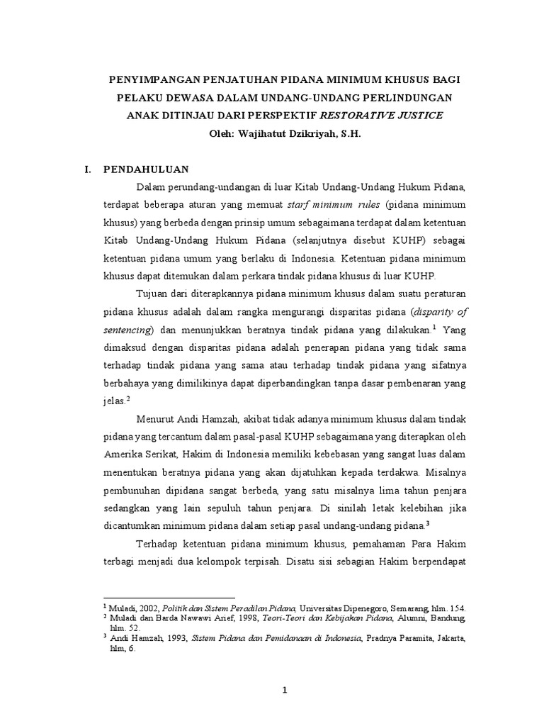 Penyimpangan Penjatuhan Pidana Minimum | PDF | Politik | Ilmu Sosial