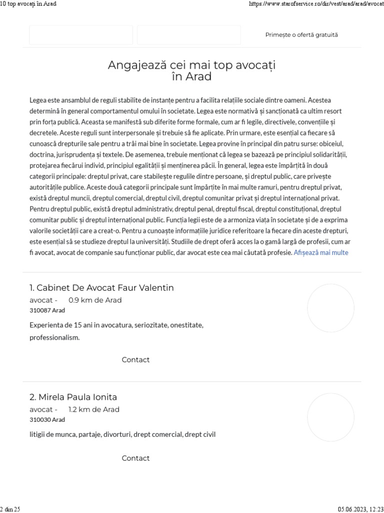 Top Avocati Arad | PDF