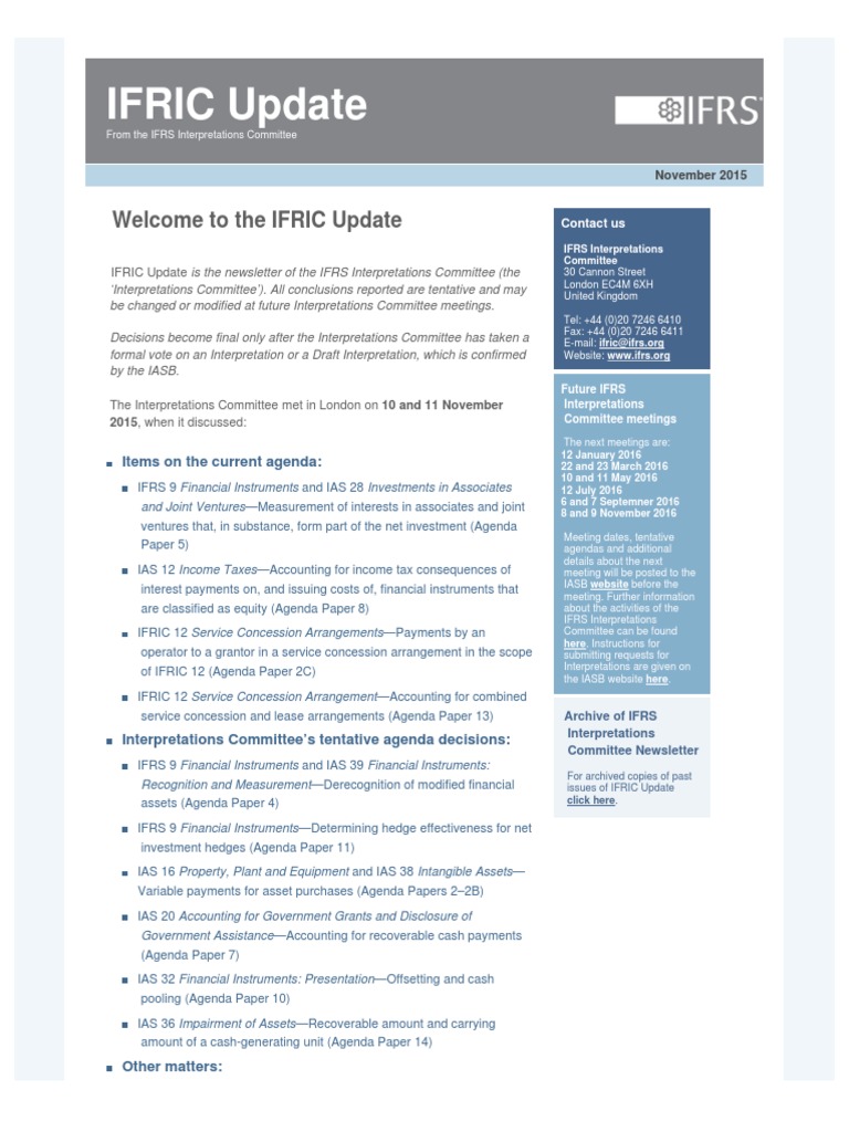 Ifric Update November 2015 | Download Free PDF | International ...