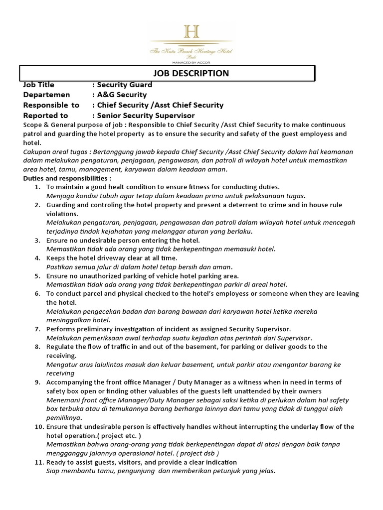Job Description All Position | PDF
