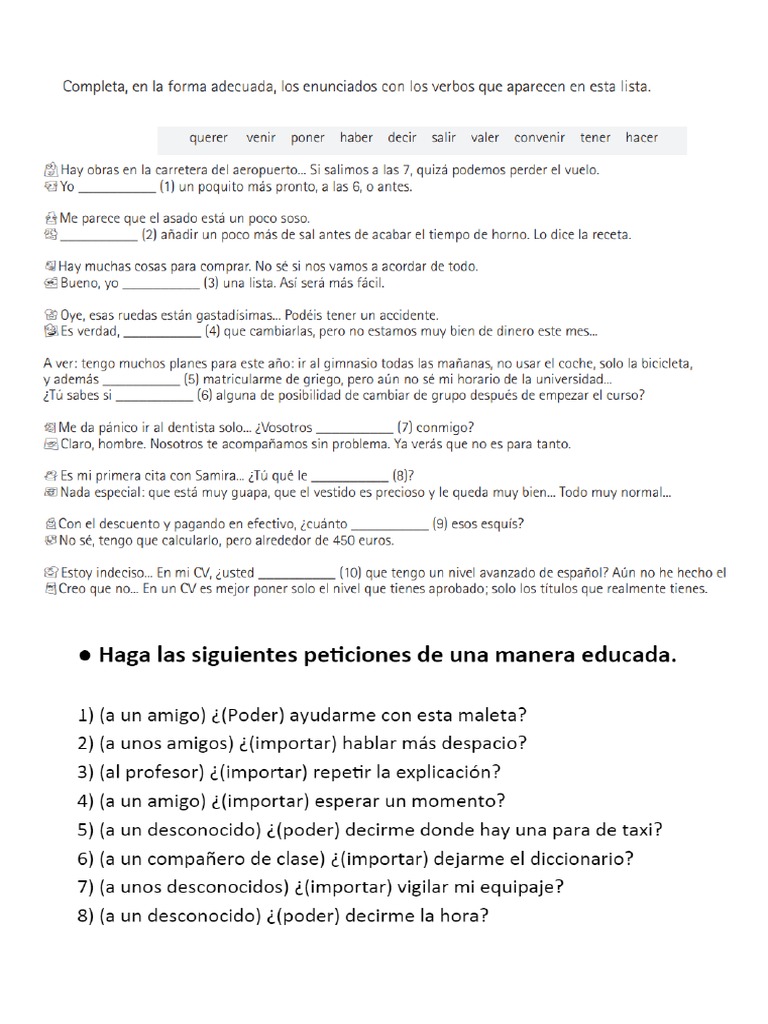CONDICIONAL SIMPLE EJERCICIOS 1 | PDF