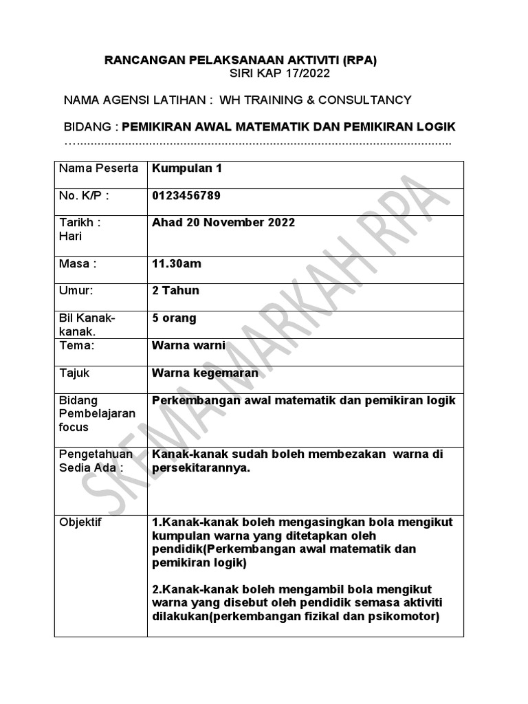 Format Rpa Dan Kumpulan 1 | PDF