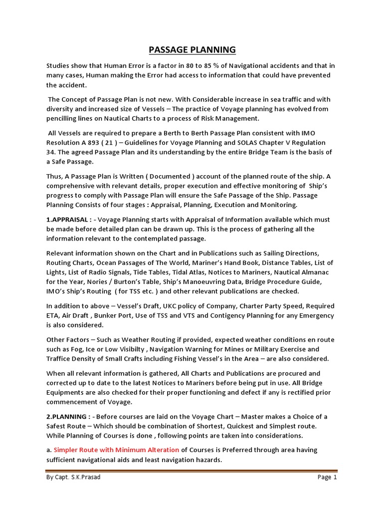 Passage Plan | PDF | Navigation