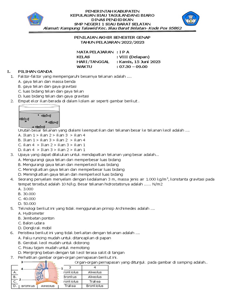 Soal PAS Genap KELAS 8 | PDF