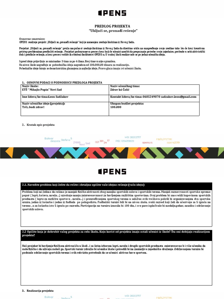 Deli FINAL - Projektni Predlog - PB 2022 | PDF