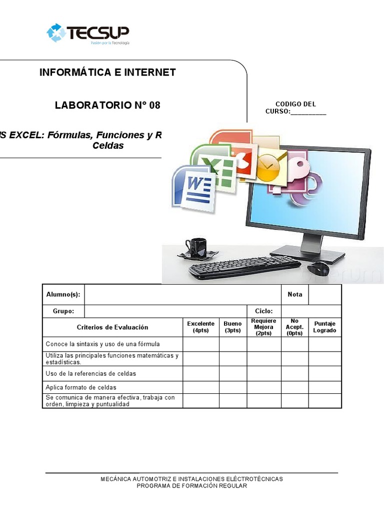 08 Fórmulas Funciones y Referencias de Celdas | PDF 08 Fórmulas Funciones y Referencias de Celdas | PDF