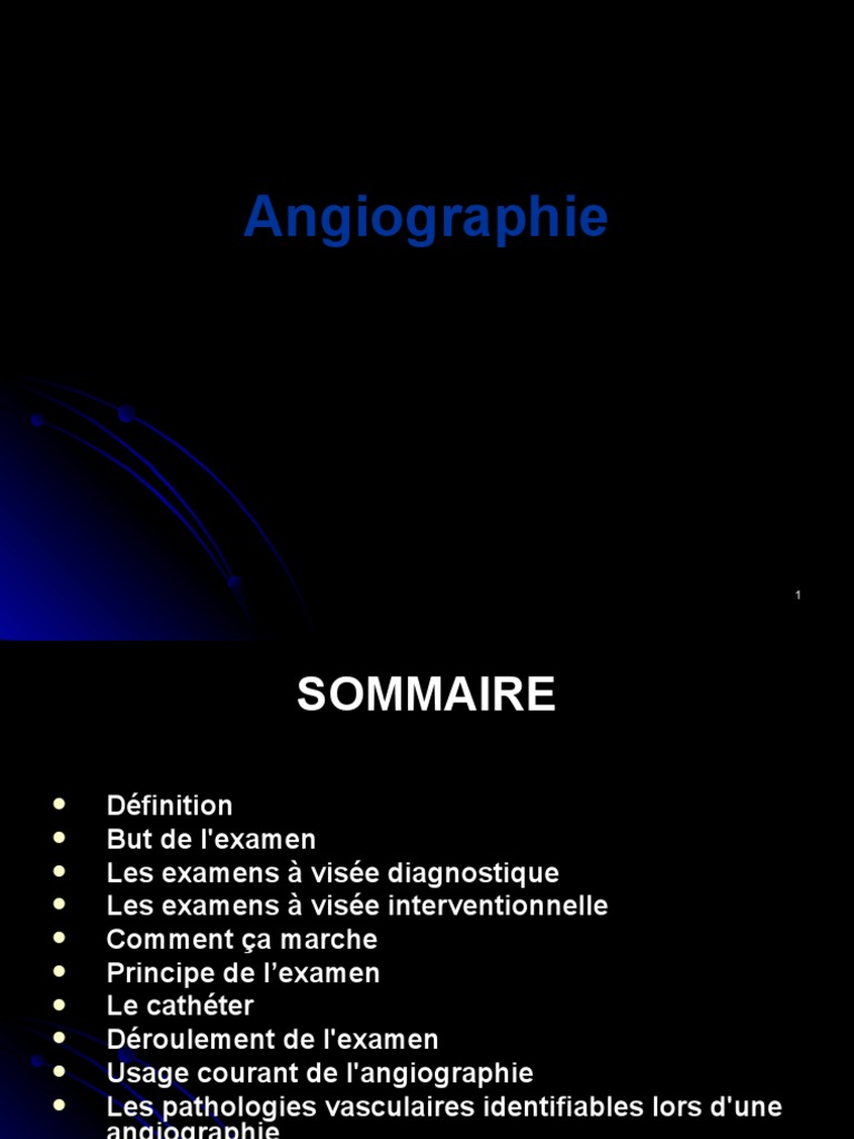 Définition et principes de l'angiographie | PDF | Angiographie ...
