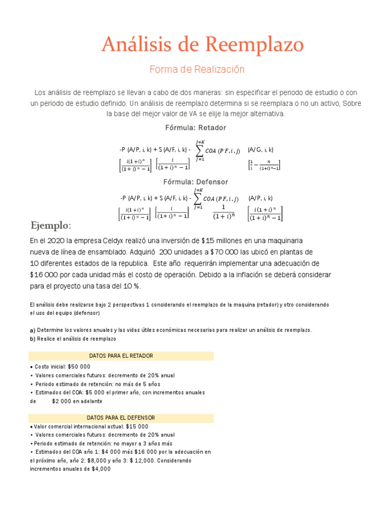 C4. Analisis de Reemplazo | PDF | Economias