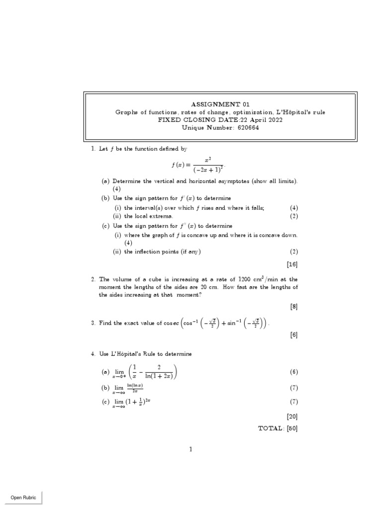 2022 Assignment 1 MAT1613_1439772d9414b6f3f2bce3abf6cd87c1 | PDF | Analysis | Applied Mathematics