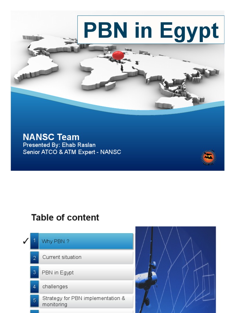 PBN in Egypt: Nansc Team | PDF | Air Traffic Control | Aviation Safety