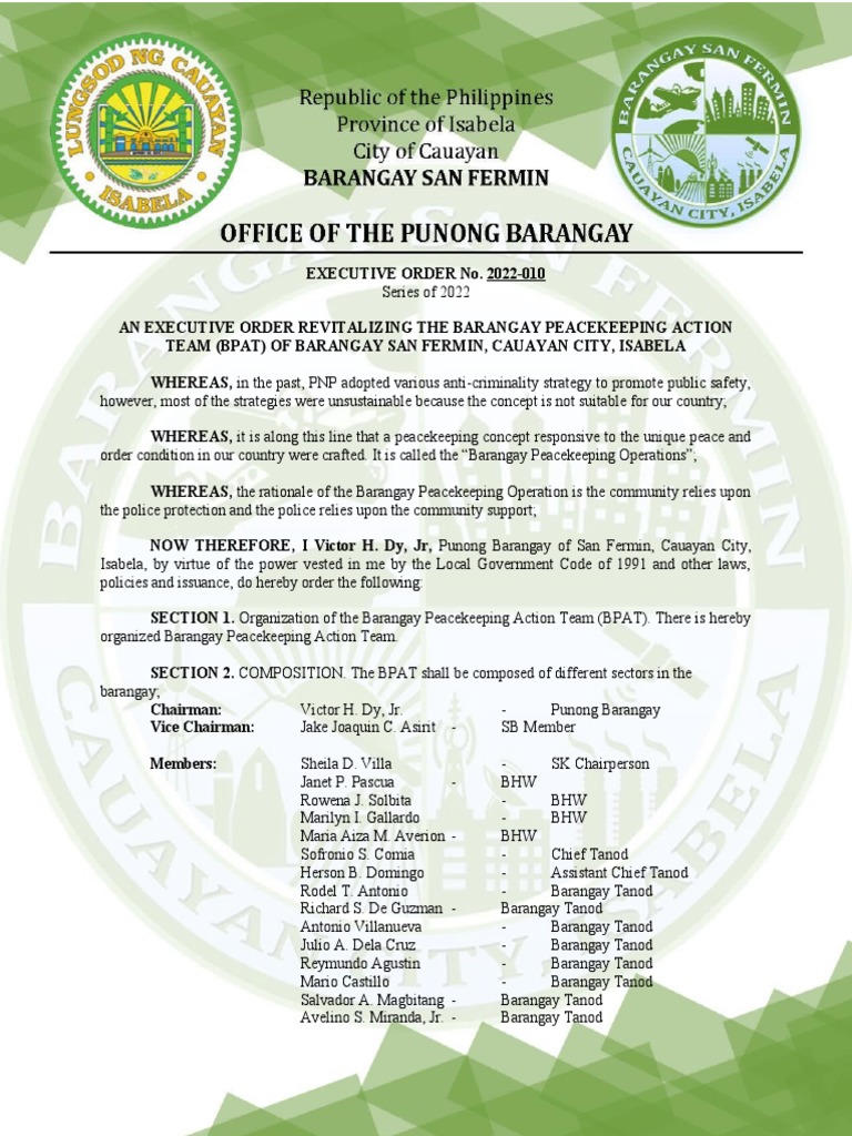 Revitalizing BPAT in San Fermin, Isabela | PDF | Government