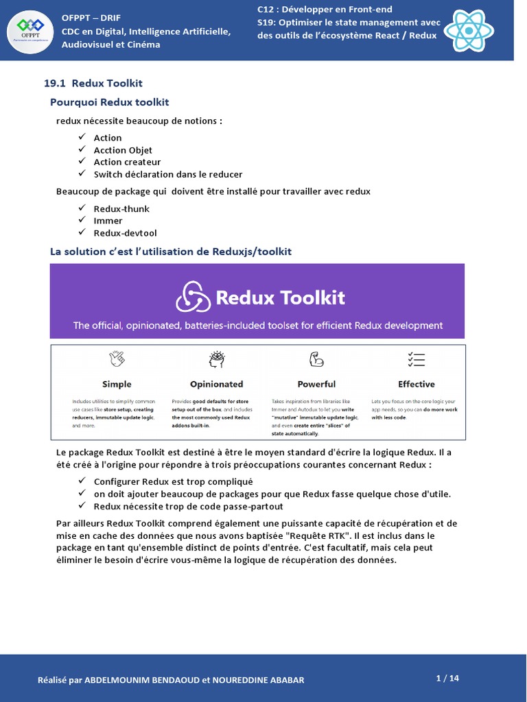 Seance19-Redux Toolkit | PDF | Génie logiciel | Programmation informatique