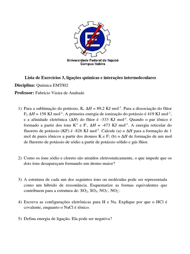 Lista de Exerccios 3 | PDF