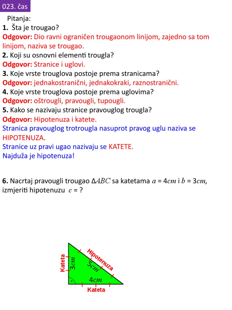 Pitagorina Teorema (Formulacija I Dokaz) | PDF