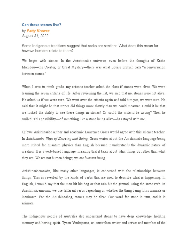 Can These Stones Live - Patty Krawec | PDF | Indigenous Peoples