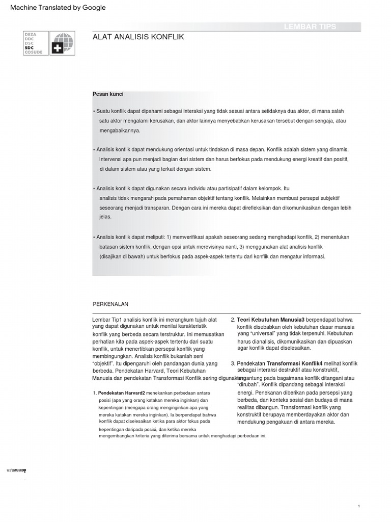 Conflict Analysis Tools | PDF