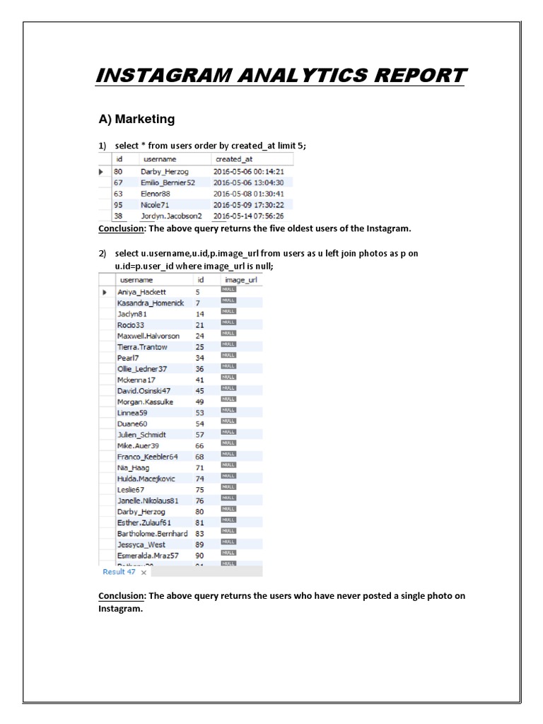 Instagram Analytics Insights Report | PDF | Business