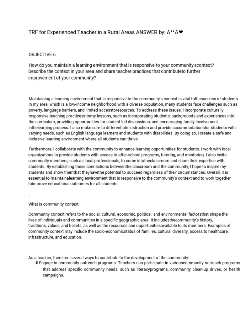 TRF Ans 4 | PDF | Differentiated Instruction | Teachers