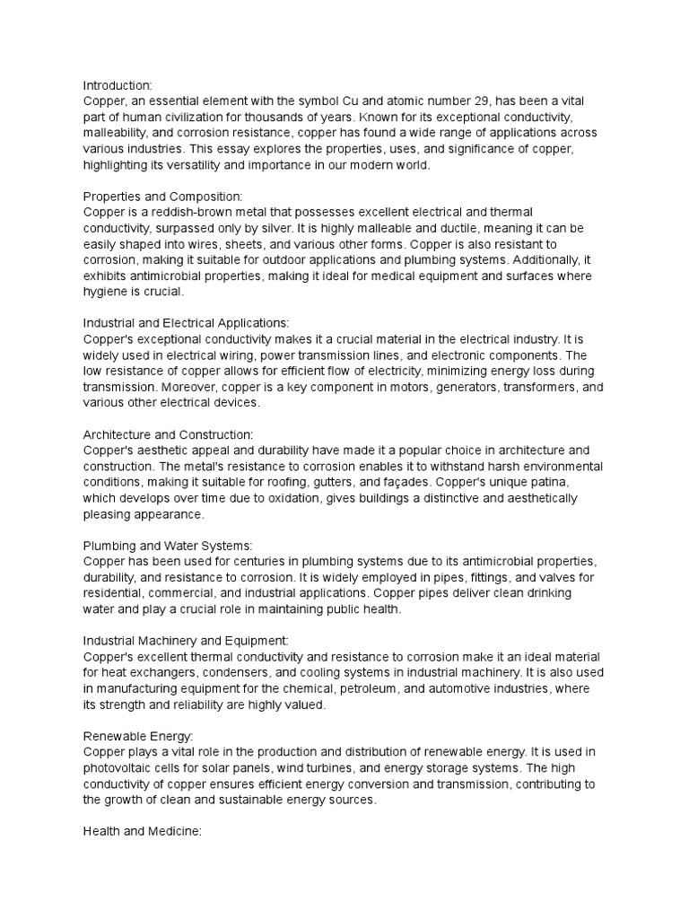 Copper | PDF | Copper | Electrical Resistance And Conductance