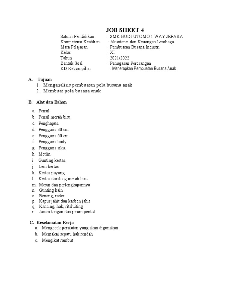 Job Sheet 4: A. Tujuan | PDF
