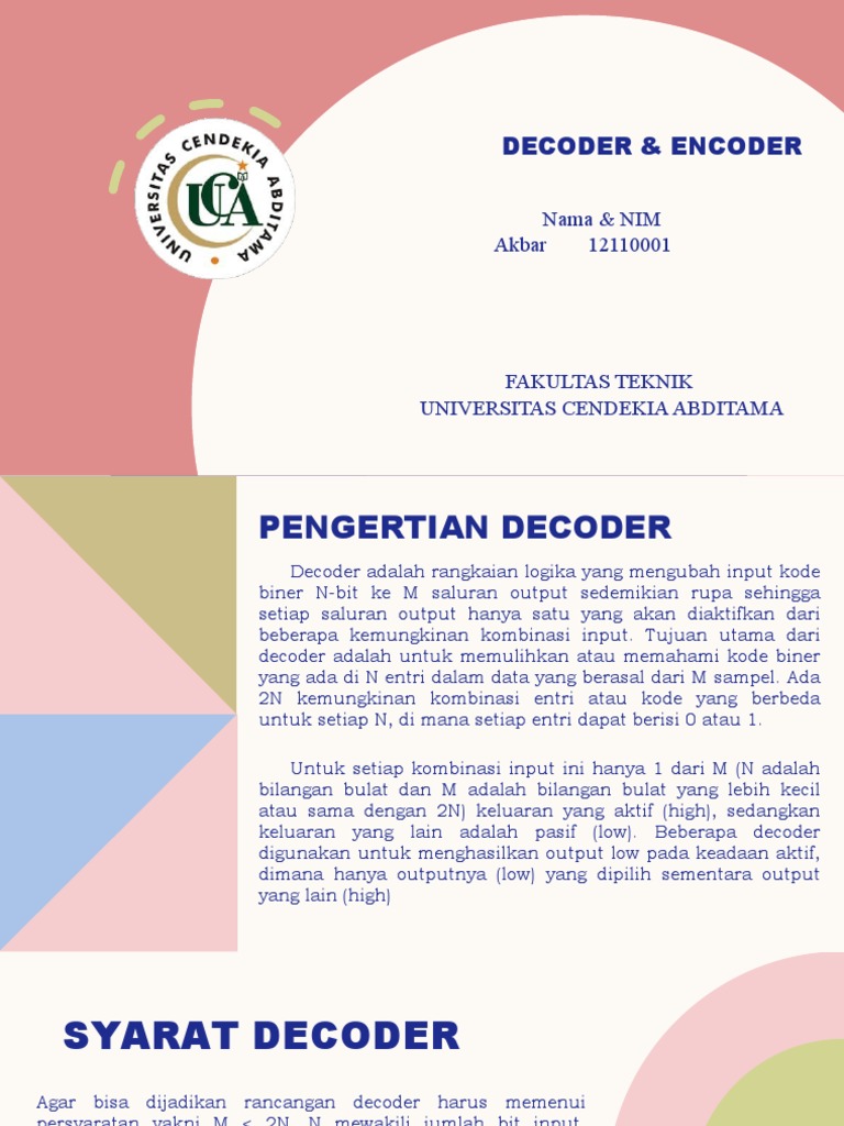 Akbar - 1211001 - Decoder & Encoder | PDF Akbar - 1211001 - Decoder & Encoder | PDF