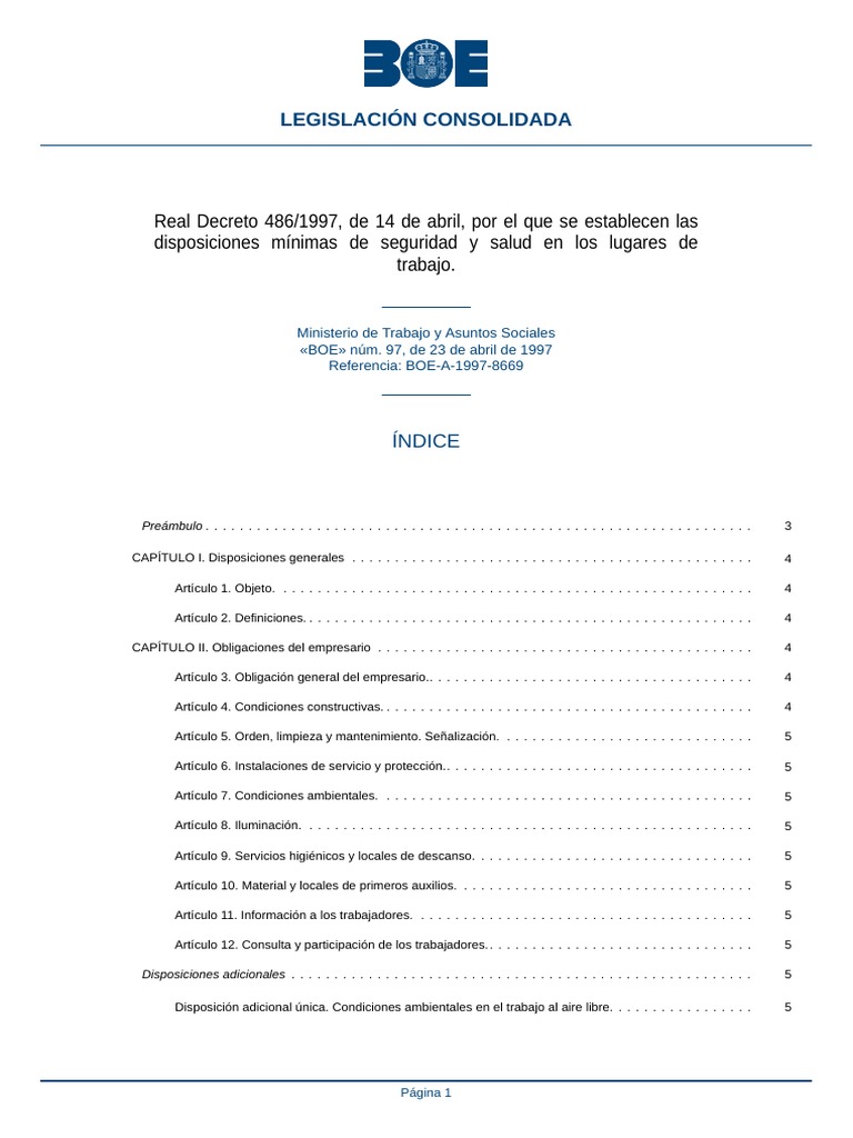 BOE-RD 486-1997-8669-Consolidado | PDF