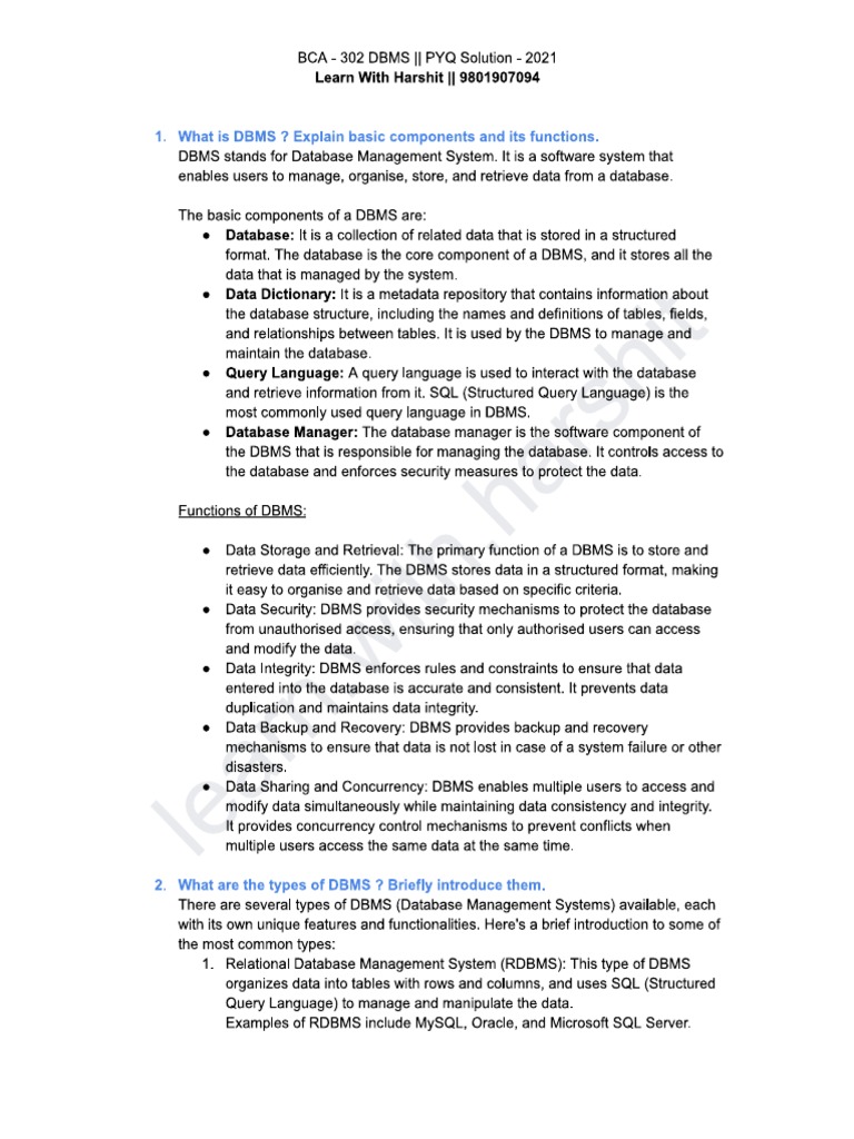 302 DBMS Soln 21 | PDF