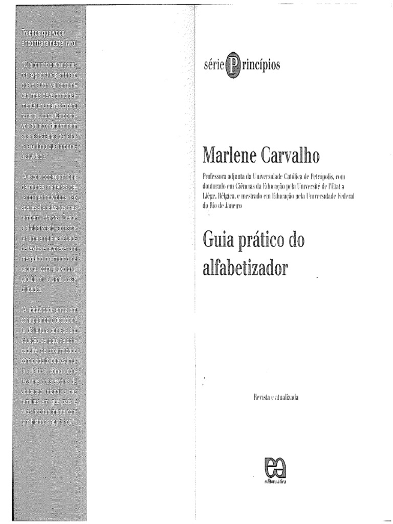 CARVALHO, Marlene GUIA DO ALFABETIZADOR | PDF