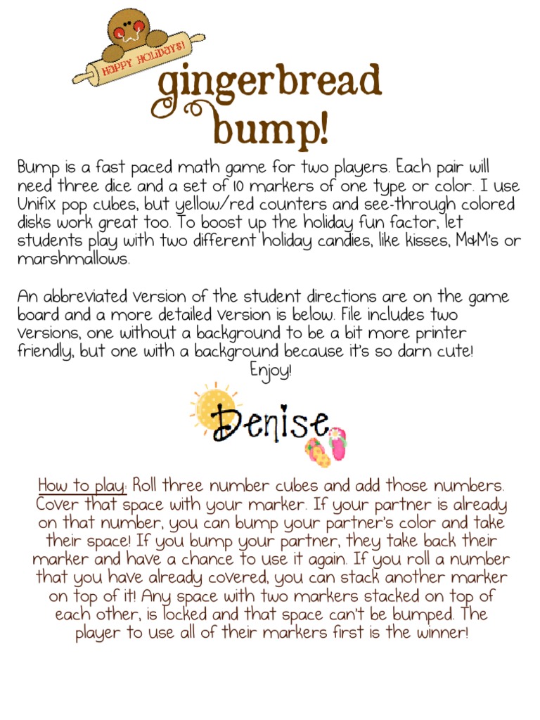 Gingerbread Bump! | PDF | Computing