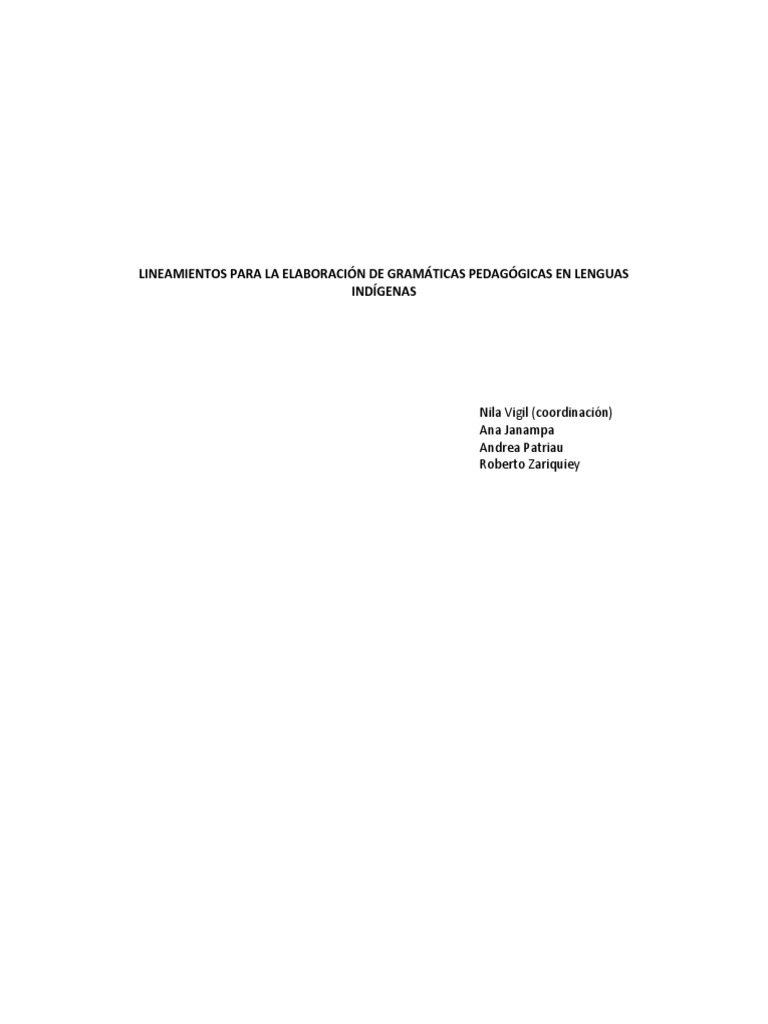 Lineamientos para La Elaboracion de Gram | PDF | Enseñando | Gramática Lineamientos para La Elaboracion de Gram | PDF | Enseñando | Gramática