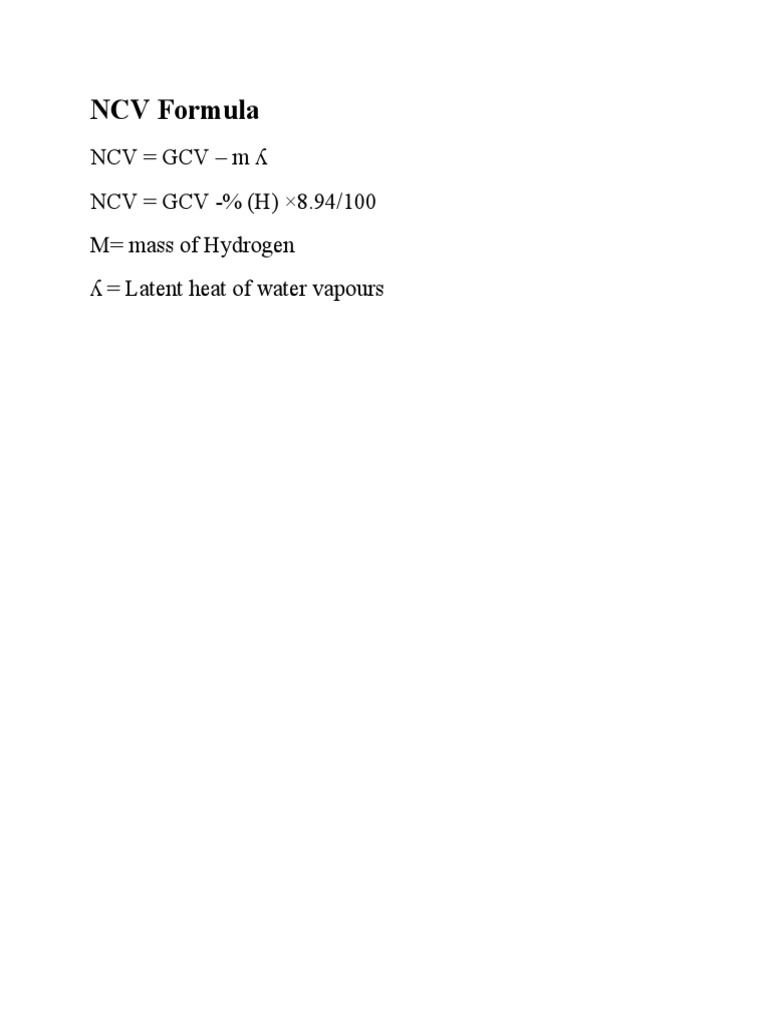 NCV Formula | PDF