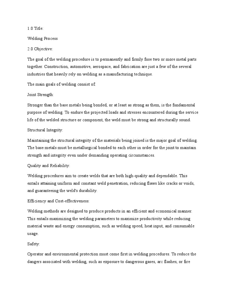 Welding Process Lab Report | PDF | Construction | Welding