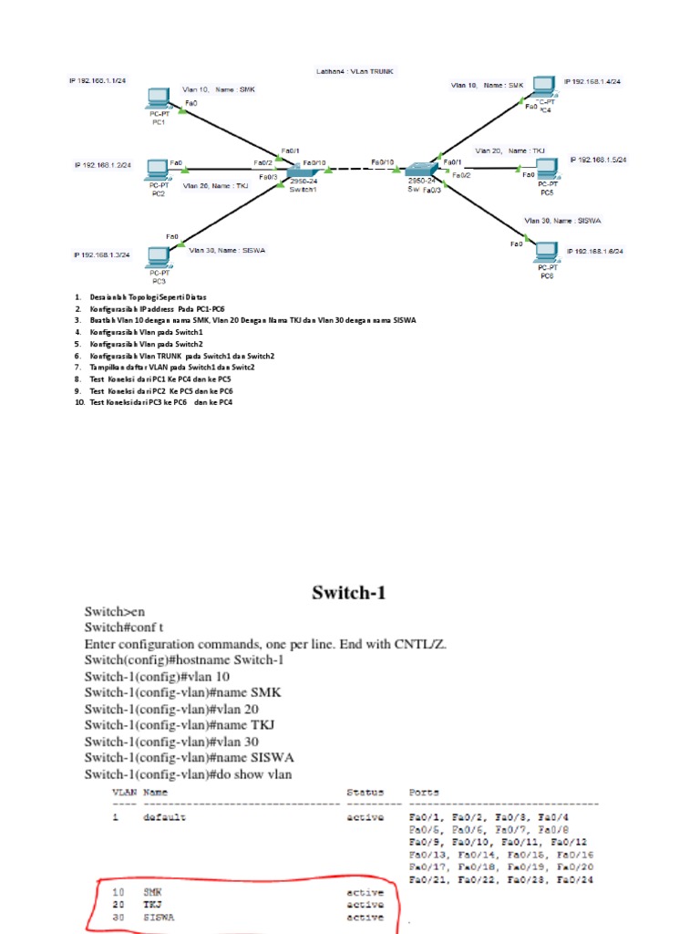 Latihan-4 Vlan Trunk | PDF