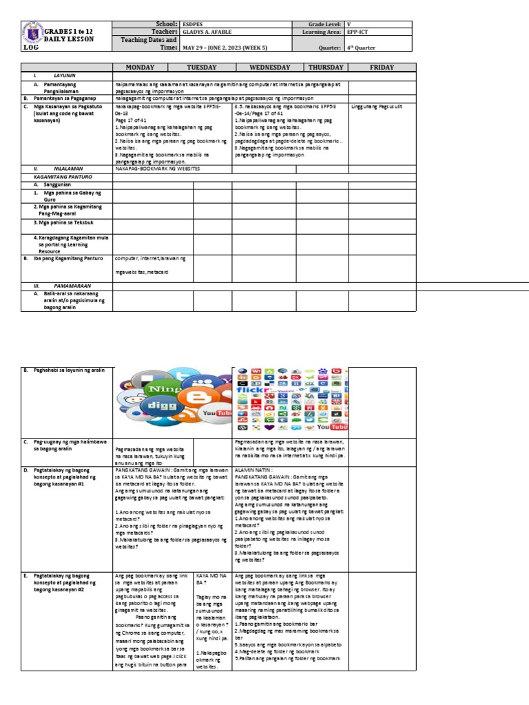 Grade 5 DLL EPP 5 Q4 Week 5 | PDF