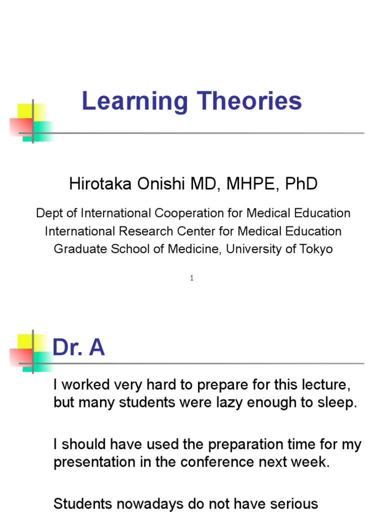 01 3 Learning Theories Best Teacher Pdf Motivational Motivation