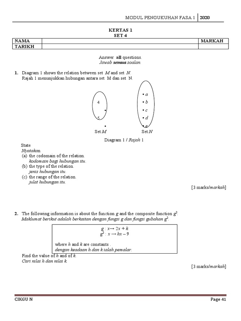 Modul Pengukuhan Kertas 1 Set 4 | PDF