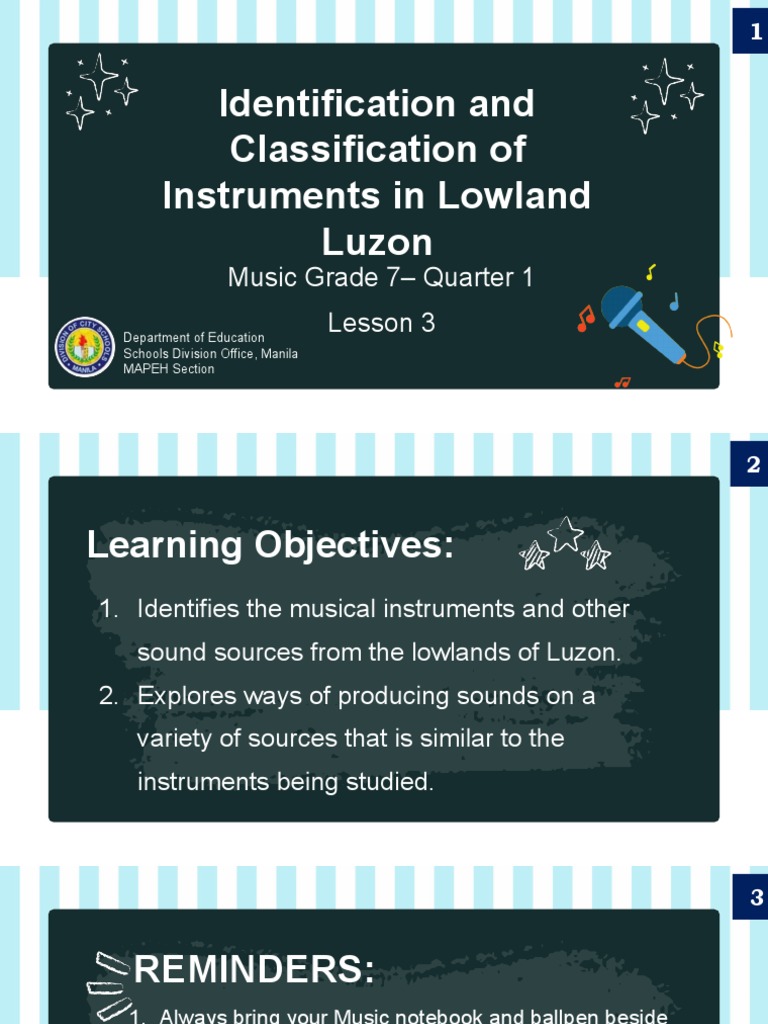 Instrumental Music of Luzon - Lesson 3 - Quarter 1 | PDF | Musical ...