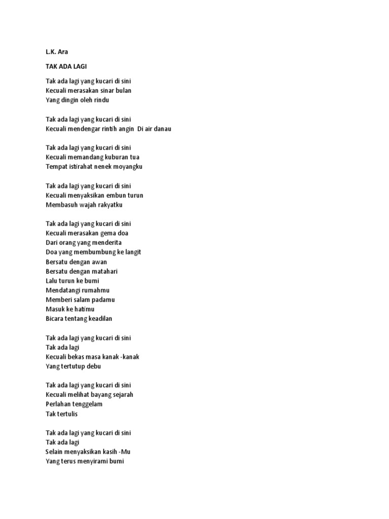 L.K. Ara Tak Ada Lagi | PDF