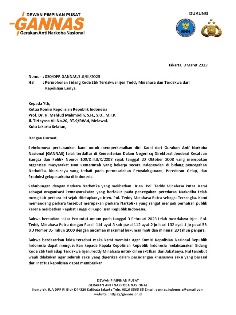 Surat Ke KOMPOLNAS | PDF