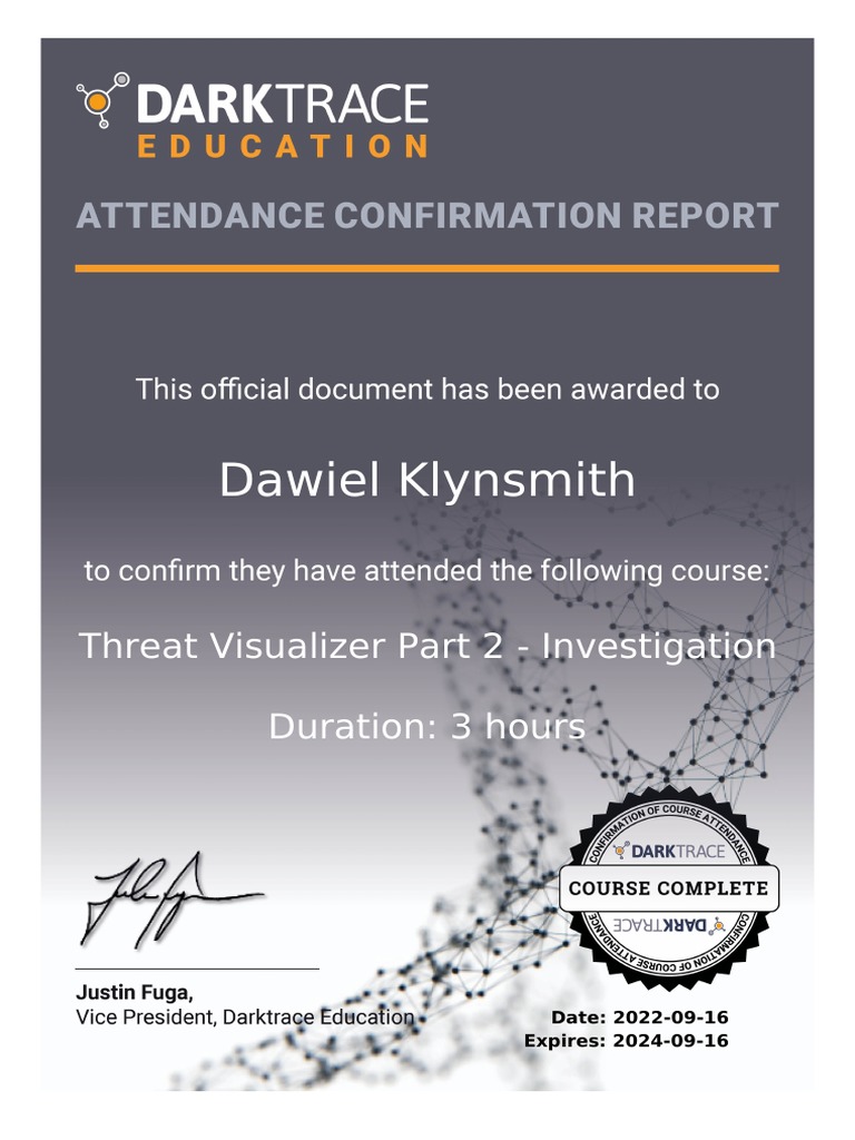 Attendance - Threat Visualizer Part 2 For v5.2 Certificate | PDF