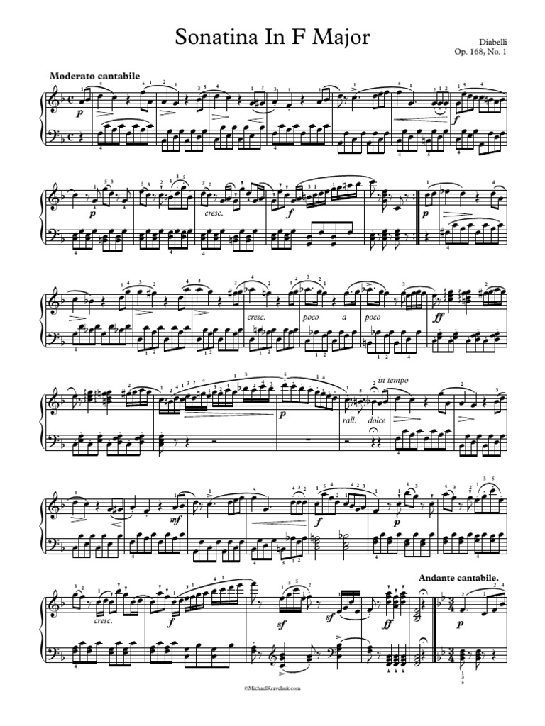 Diabelli-Sonatina-In-F-Major-Op.-168-No.-1 | PDF
