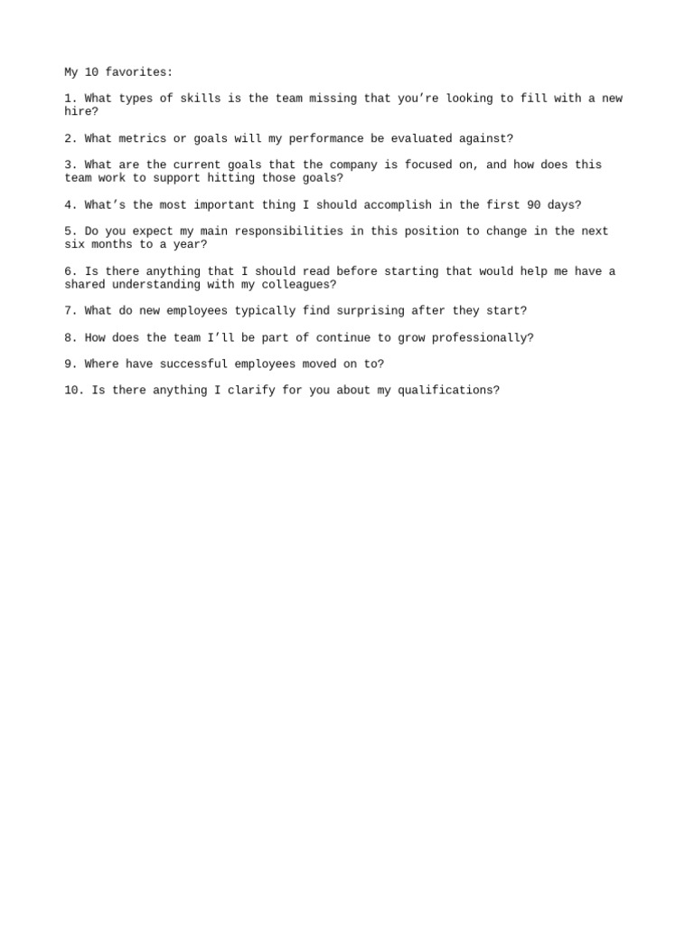 Internship Questionnaire | PDF