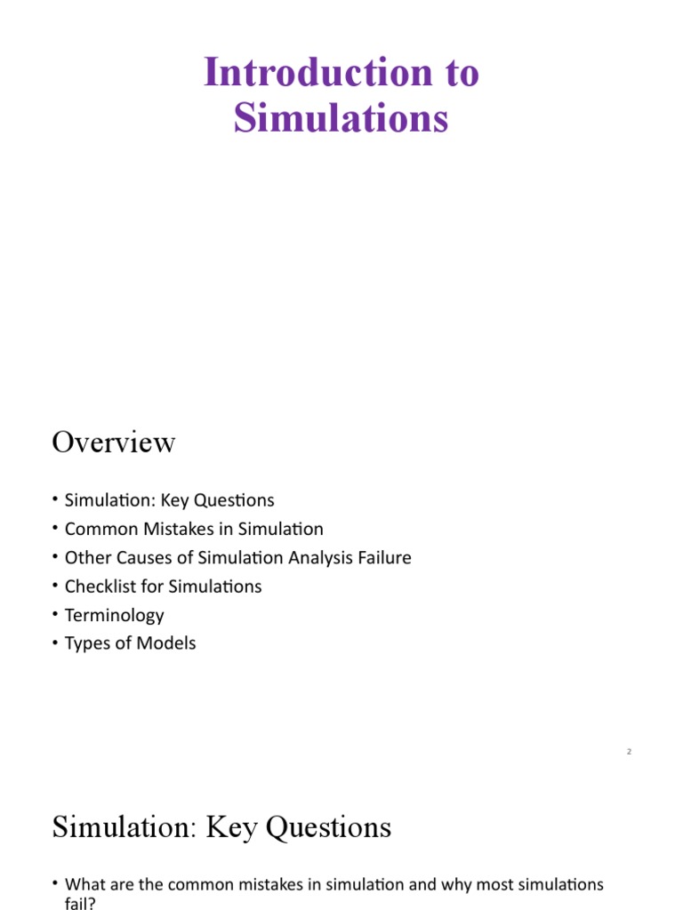 Week 4-Introduction To Simulations | PDF | Markov Chain | Simulation
