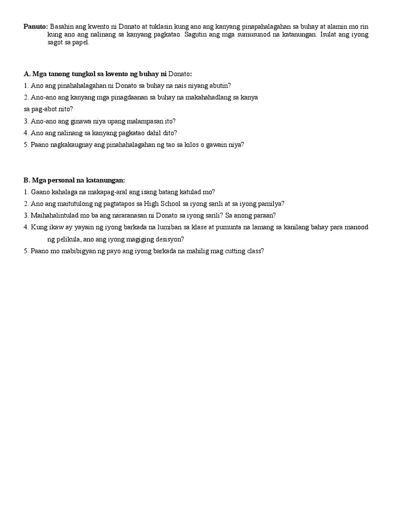 Activity 1 Kahalagahan NG Tamang Pagpili | PDF