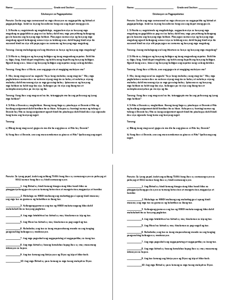 ACTIVITY 4 LESSON 1 PETA | PDF